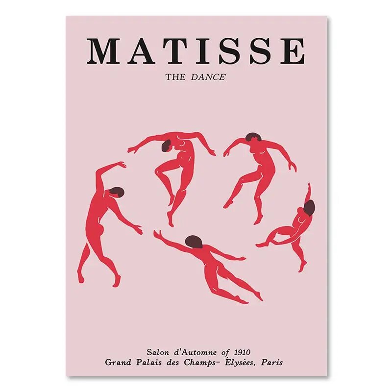 Abstract Pink Matisse Les Muses Map Flower Market Wall Art Canvas Painting Nordic Posters and Prints Wall Picture for Home Decor