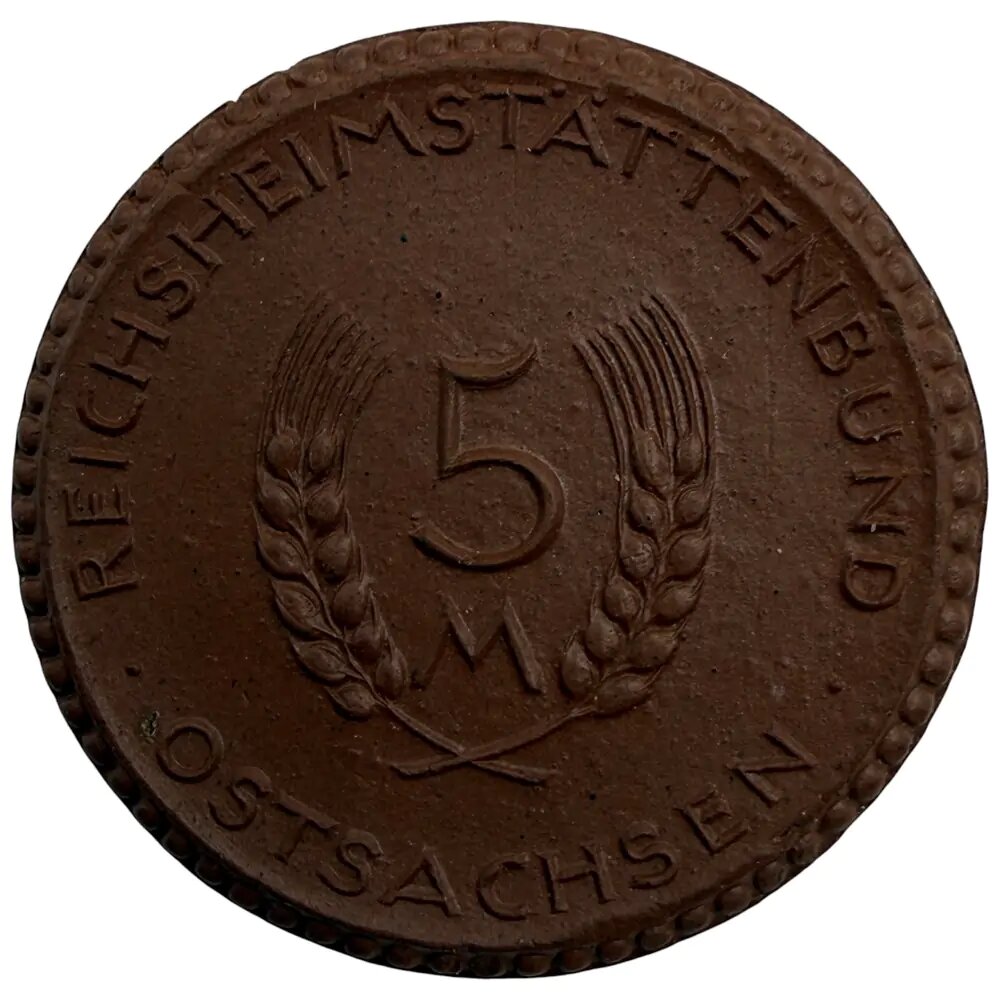 Германия (Веймарская Республика) Восточная Саксония 5 марок 1921 г.