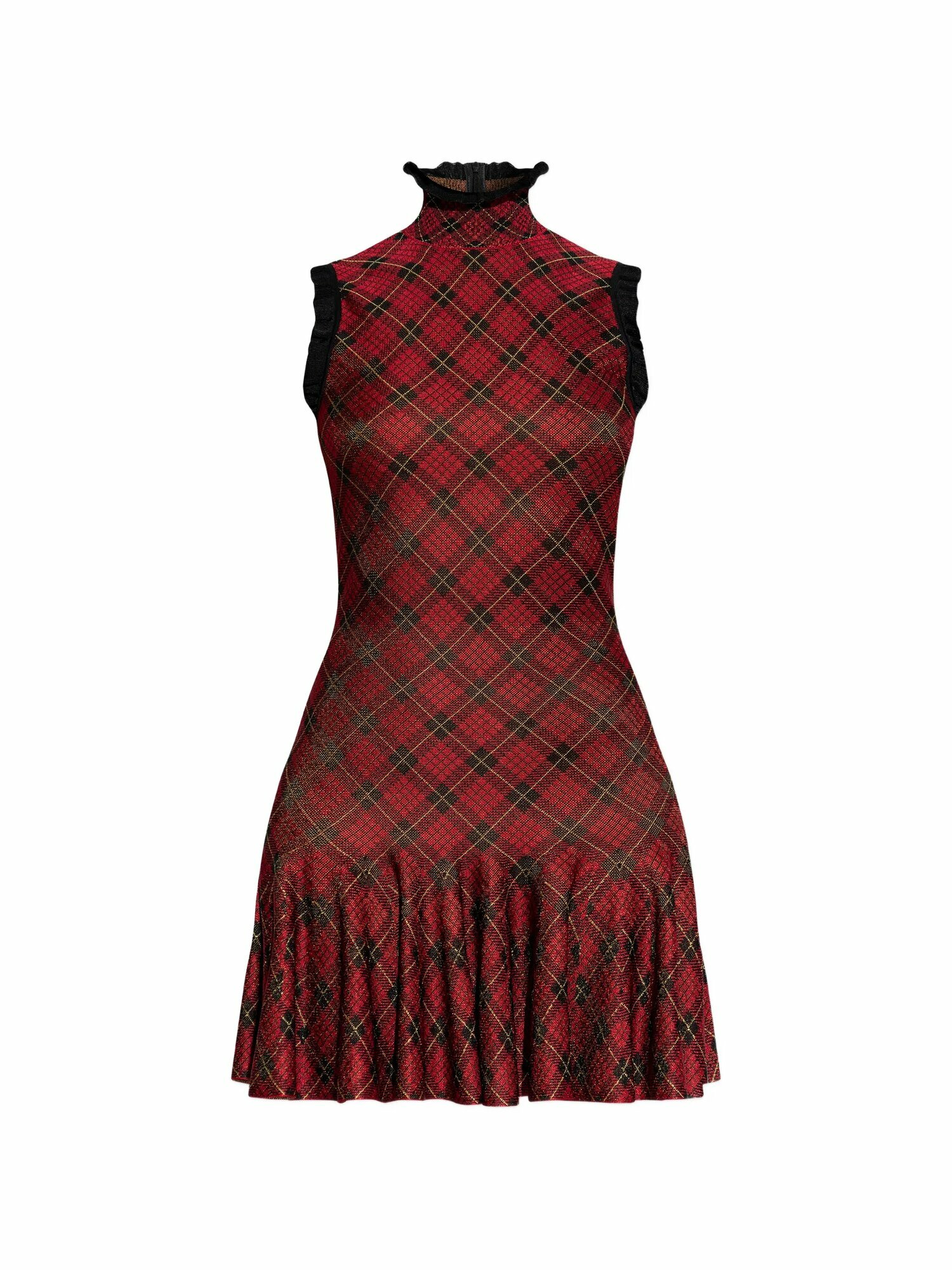 Платье Ruffled tartan mini dress