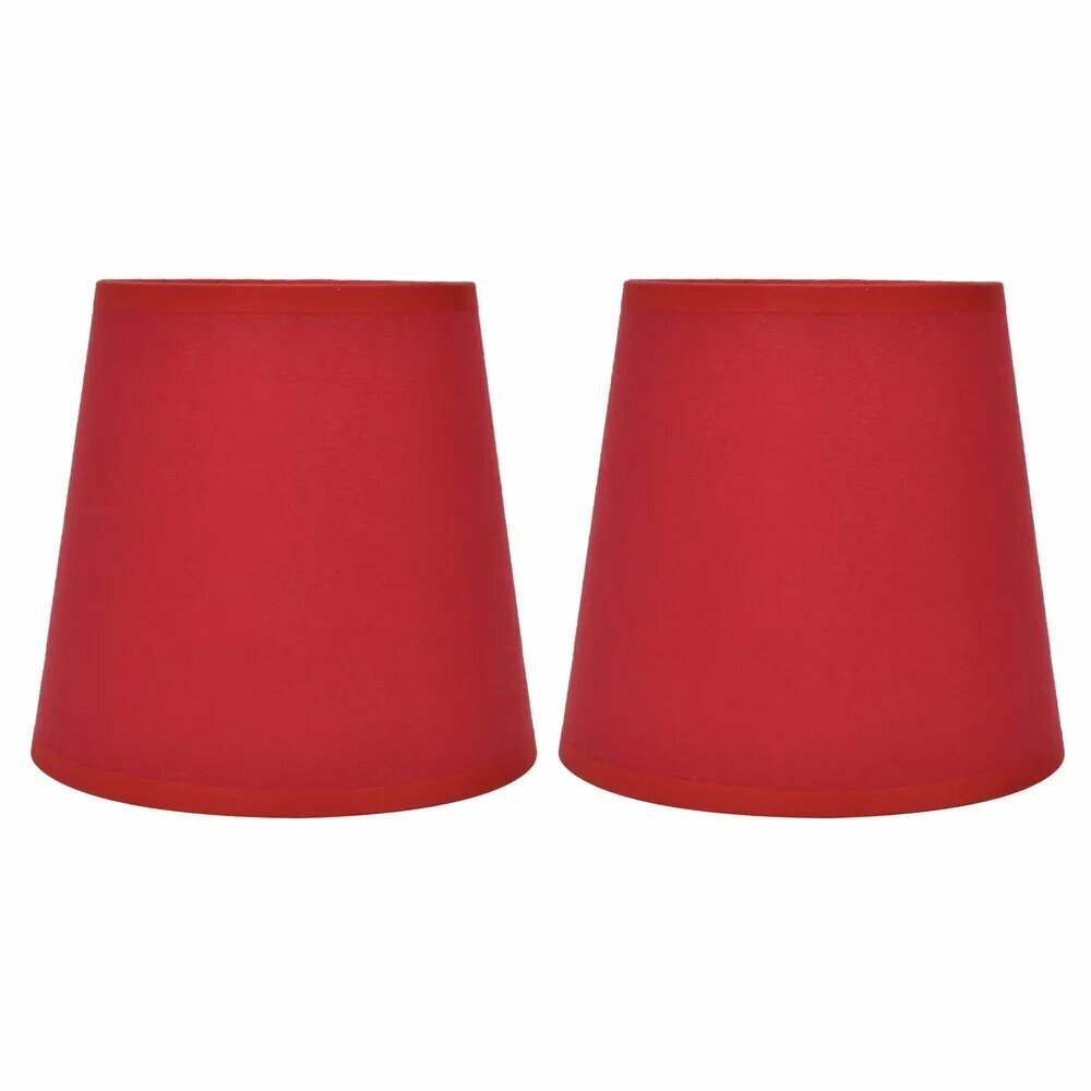 Абажур тканевый E14 красный 2 шт современный европейский