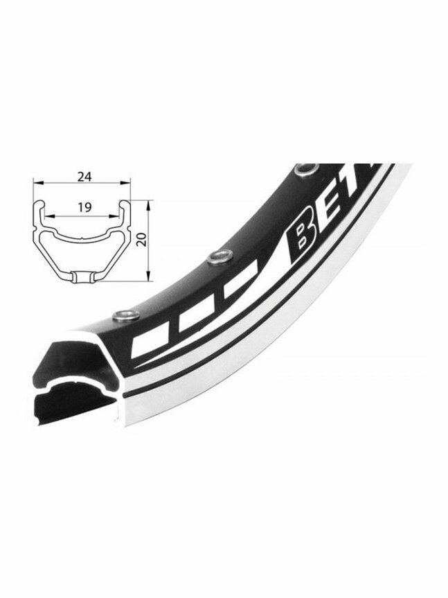 Обод 28” Remerx BETTER, 622x19, 32 спицы, двойной, пистонированный, черный.