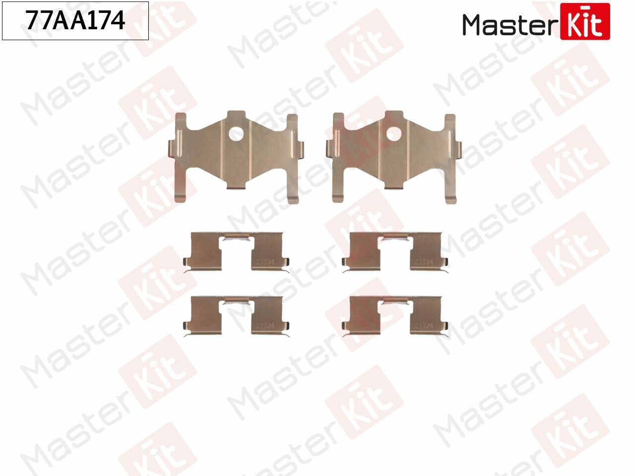 Комплект установочный тормозных колодок Nissan Almera IN15Sunny IIIN14 90-01 MasterKit 77AA174