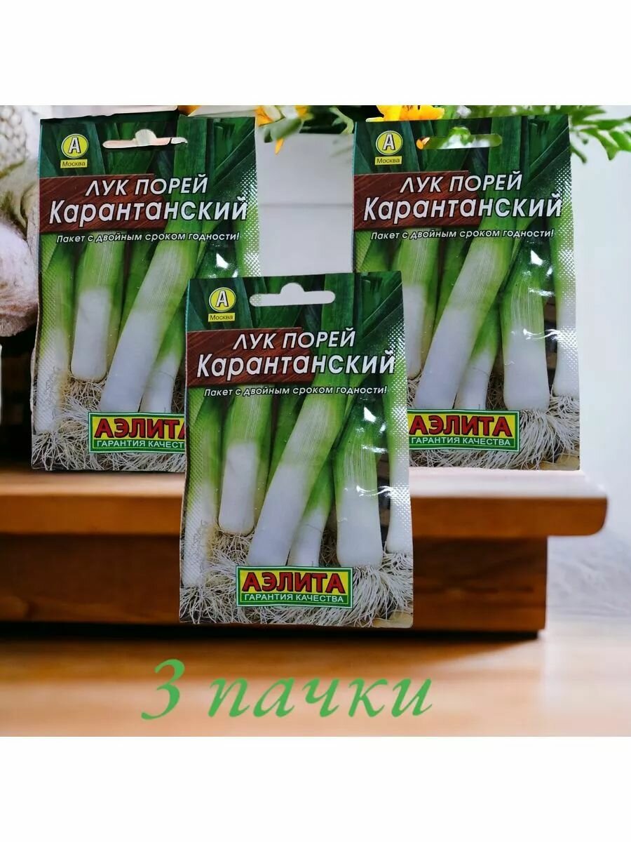 Лук порей Карантанский цв. п 1г лидер (комплект из 3 пачек) Аэлита