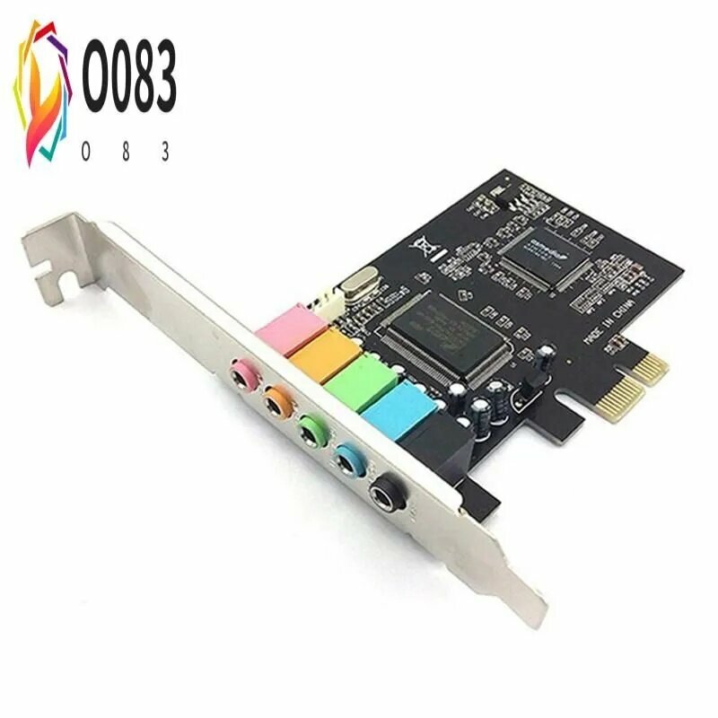 (J M) Внутренняя звуковая карта 5.1 совместим с 10 низкопрофильным кронштейном, 3D Stereo PCI-E, чип CMI8738 32/64 Bit PCI