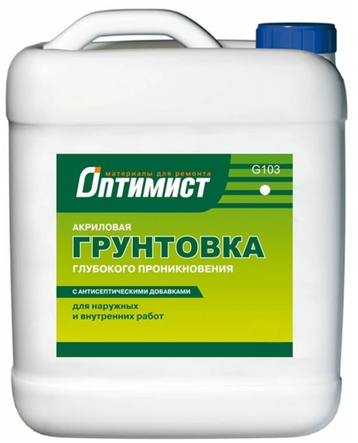 Оптимист грунтовка глубокого проникновения, для внутренних и наружных работ (5л)