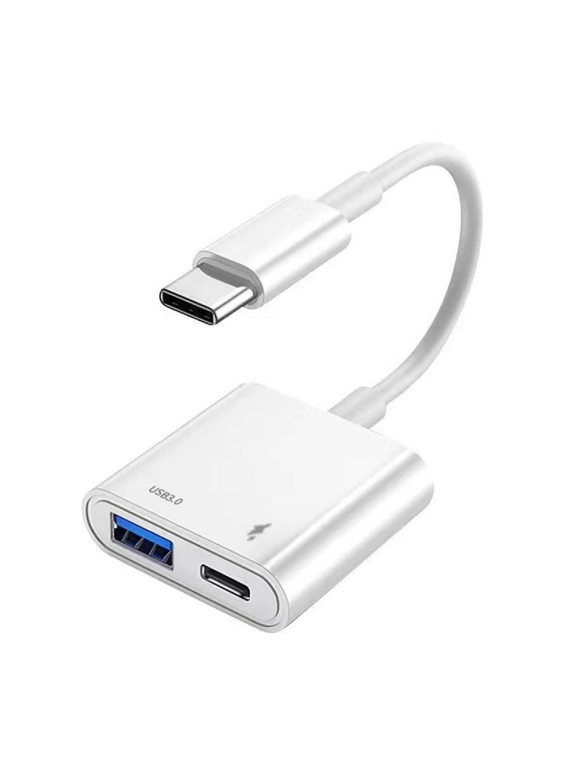 OTG-адаптер 2 в 1 Type-C с разветвителями USB 3.0 OTG для быстрой зарядки PD мощностью 30 Вт