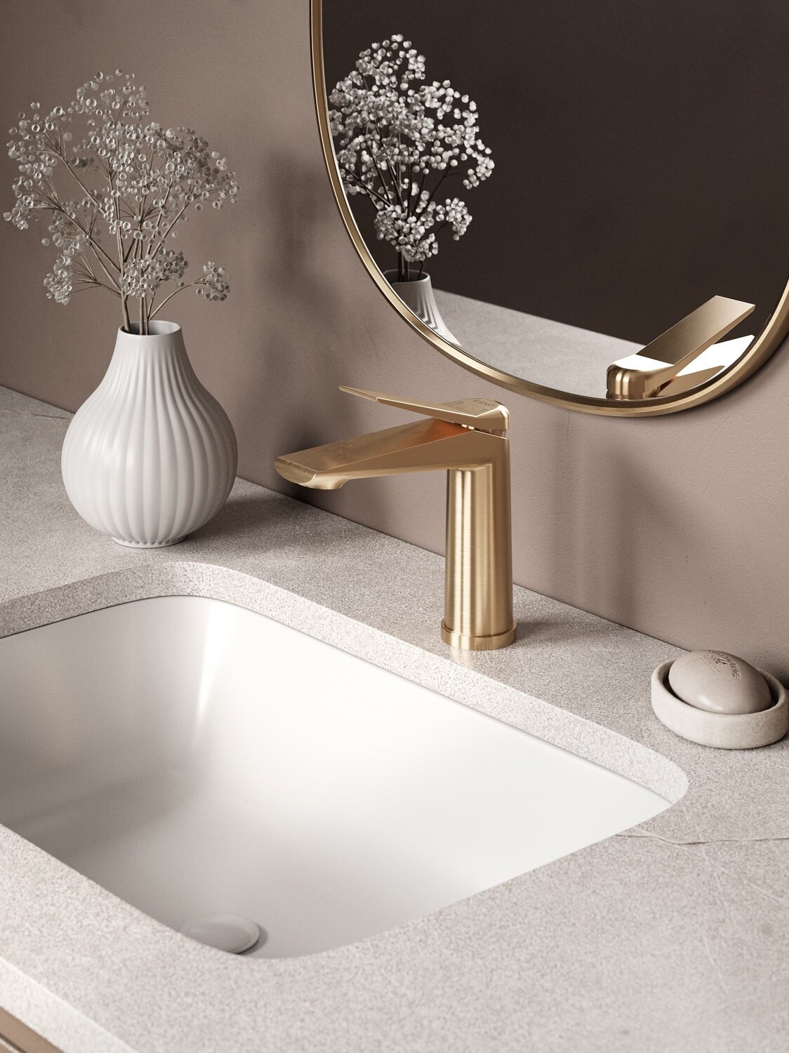 Смеситель для раковины ESKO Shanghai Gold латунь категории А золотой