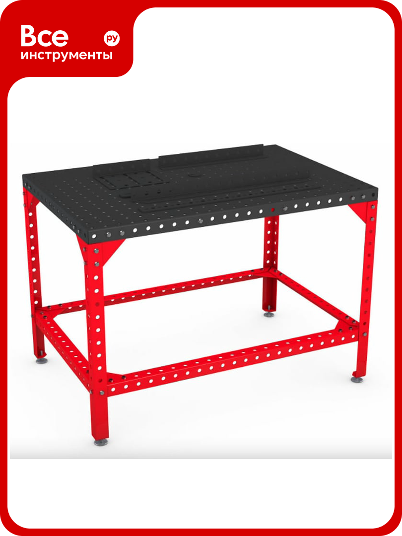 Сварочный большой стол с оснасткой FLAMES столешница краска RAL 9005 1527.104
