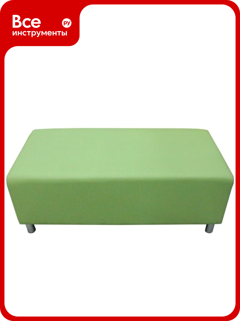 Двухместная банкетка Мягкий офис Классик салатовая БНКЛ201СЛТ из экокожи с металлическим каркасом и деревянными
