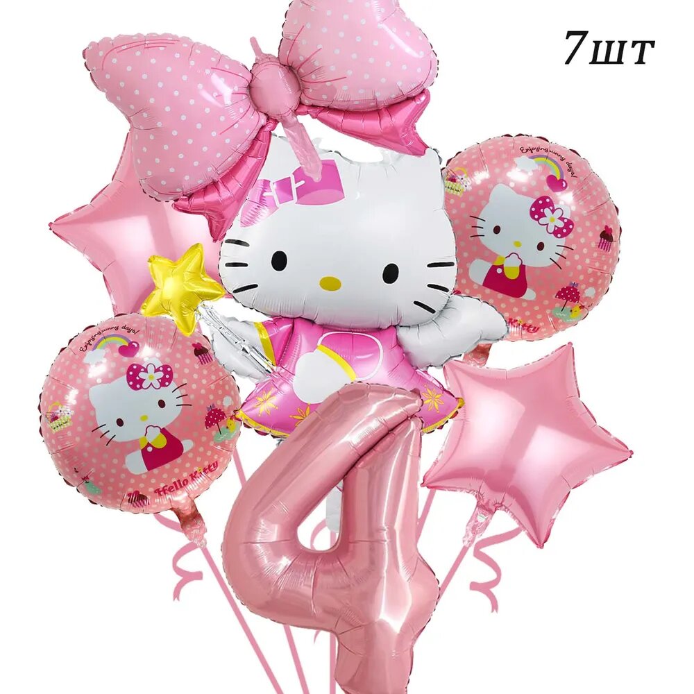 Воздушный шар из фольги hello kitty cat, 7шт