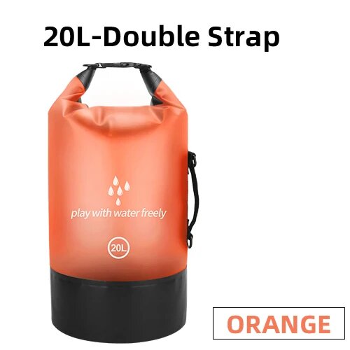 Водонепроницаемый сухой мешок 20л, оранжевый, Double Strap