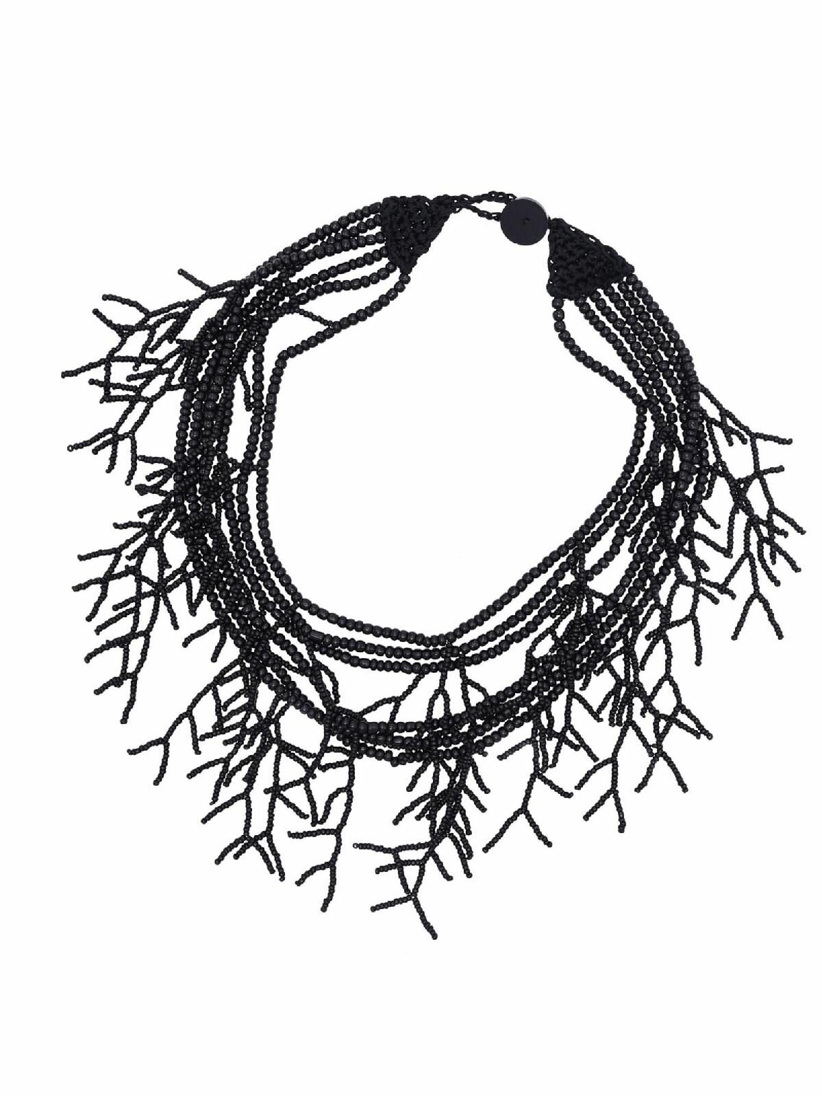 Элегантное колье с бусинами, Черный