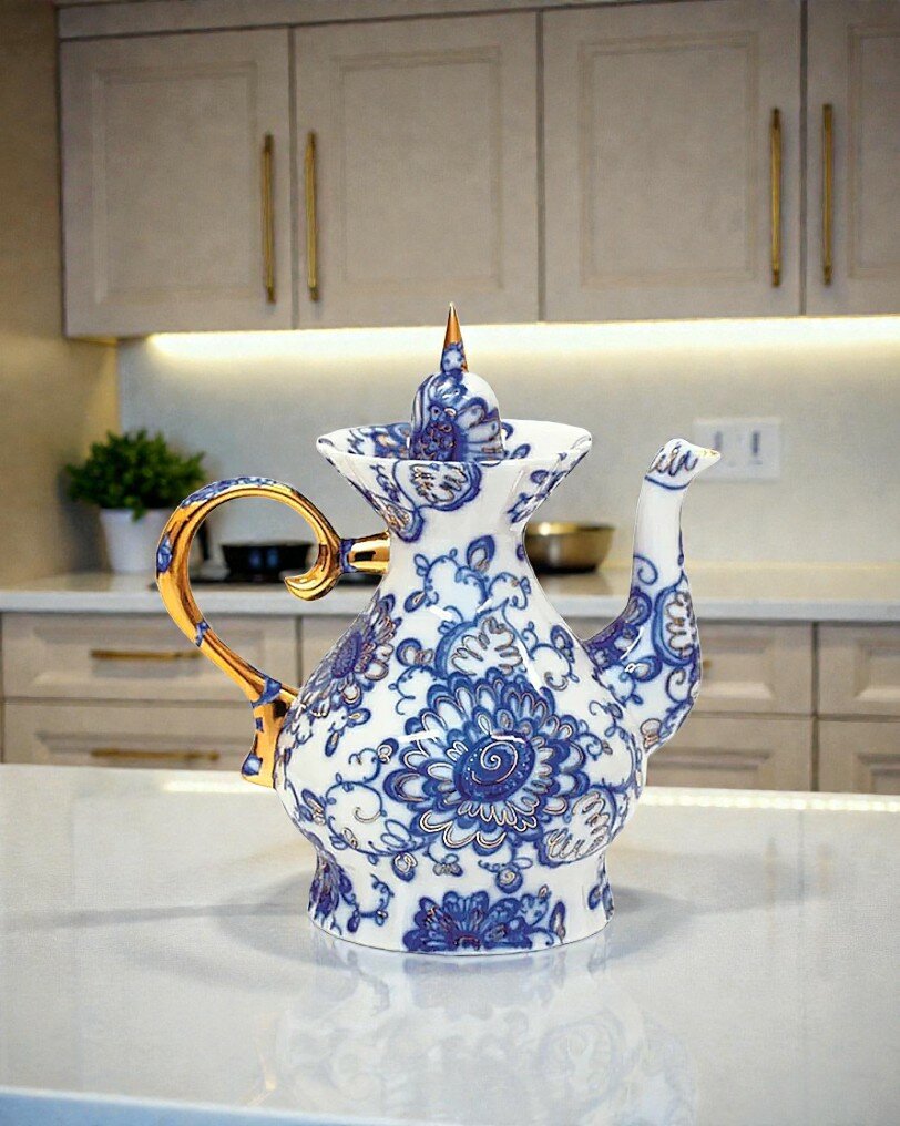 Чайник заварочный "Поющий сад" форма Шатровая, 1100 мл, Императорский фарфоровый завод