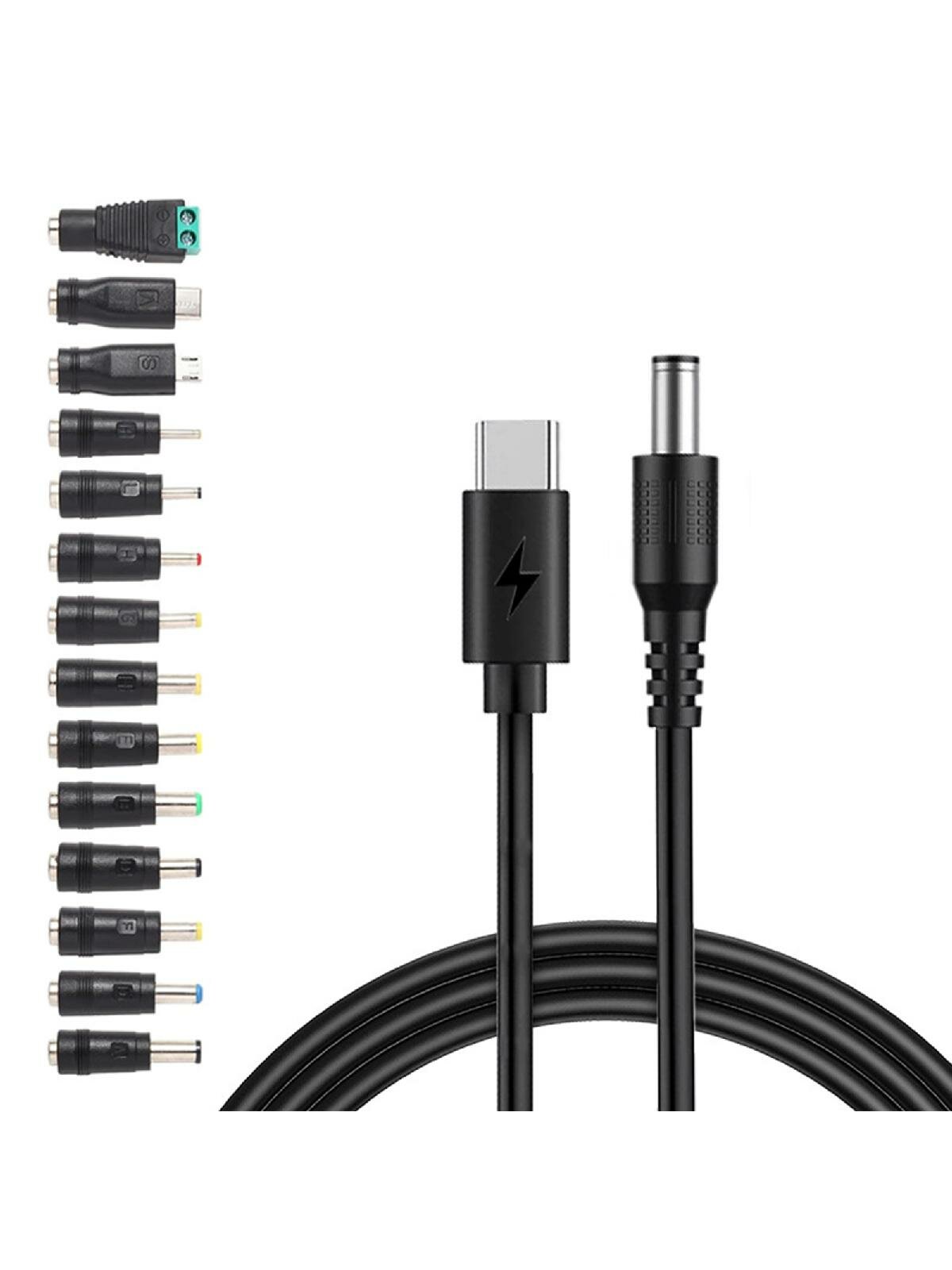 Кабель питания Type C к DC5V 5,5 мм с 14 Адаптерами для смартфонов и маршрутизаторов
