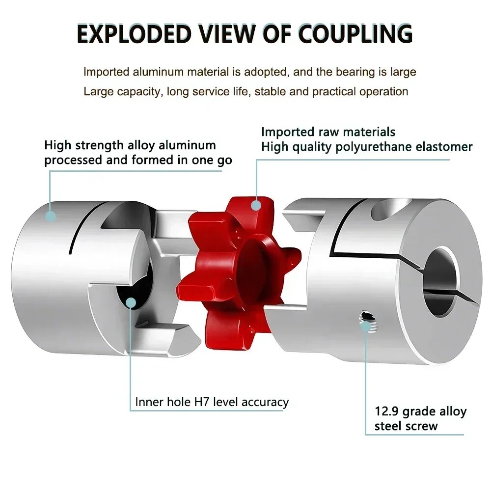 Муфта вала YUN DUAN D30L40 алюминиевая 10mm to 14mm