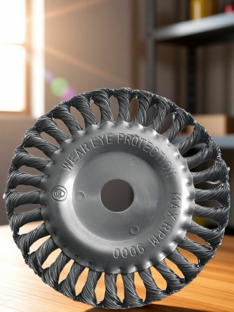 Корщетка "Колесо" 115 мм, витая, посад. диаметр 22, InWork