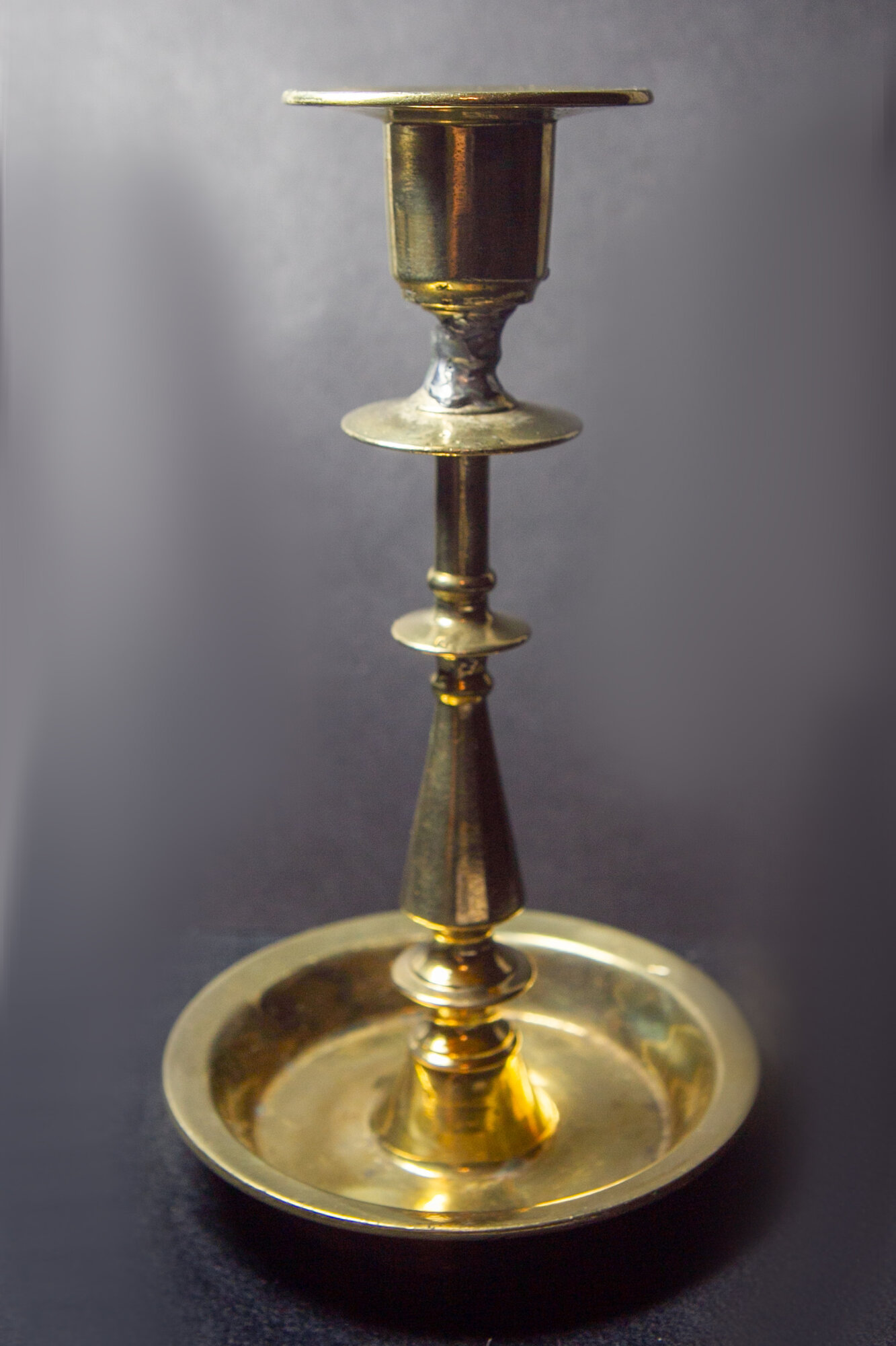 Подсвечник антикварный, старинный, на одну свечу, , винтаж , 19век начало 20века