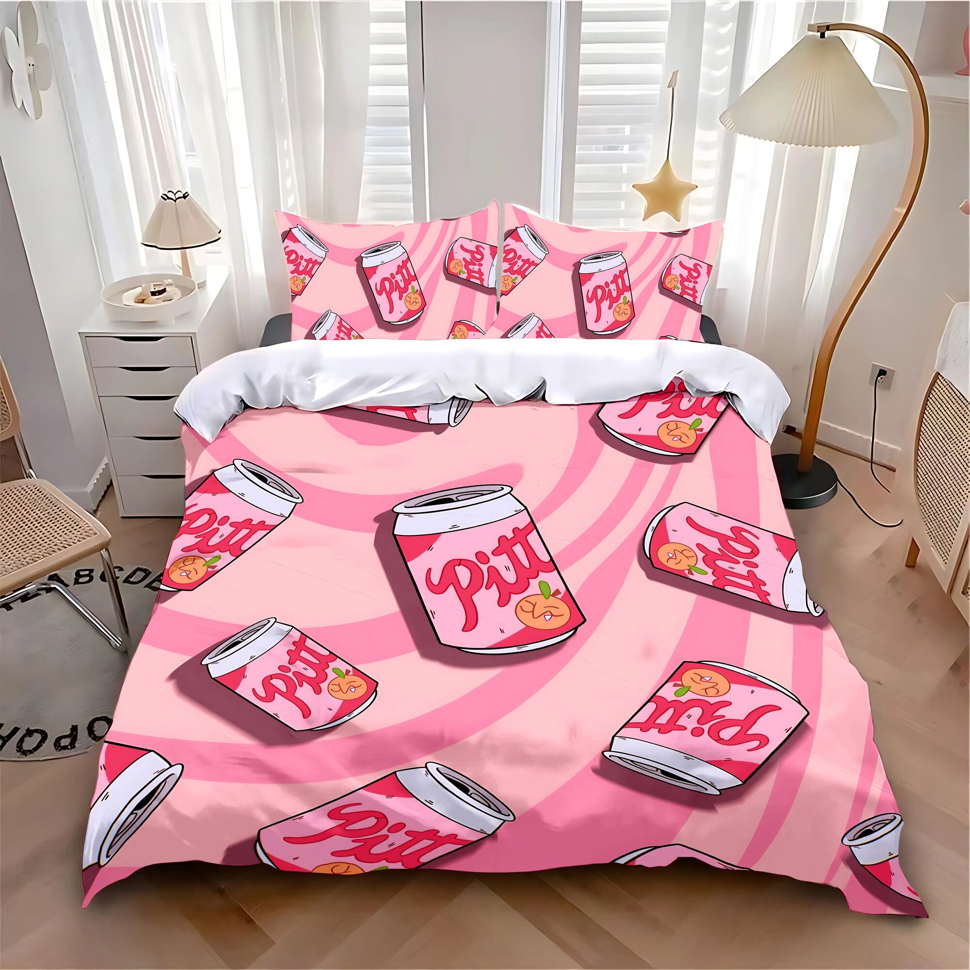 Комплект постельного белья G-Gravity F-Falls из полиэстера Розовый, AU Double(180x210cm), 1