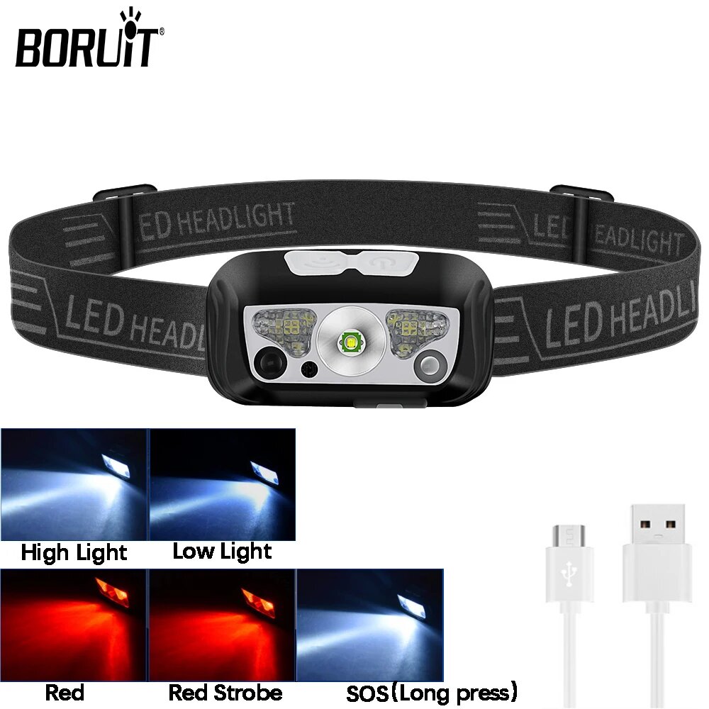 Налобный фонарь BORUiT B12 Mini Черный