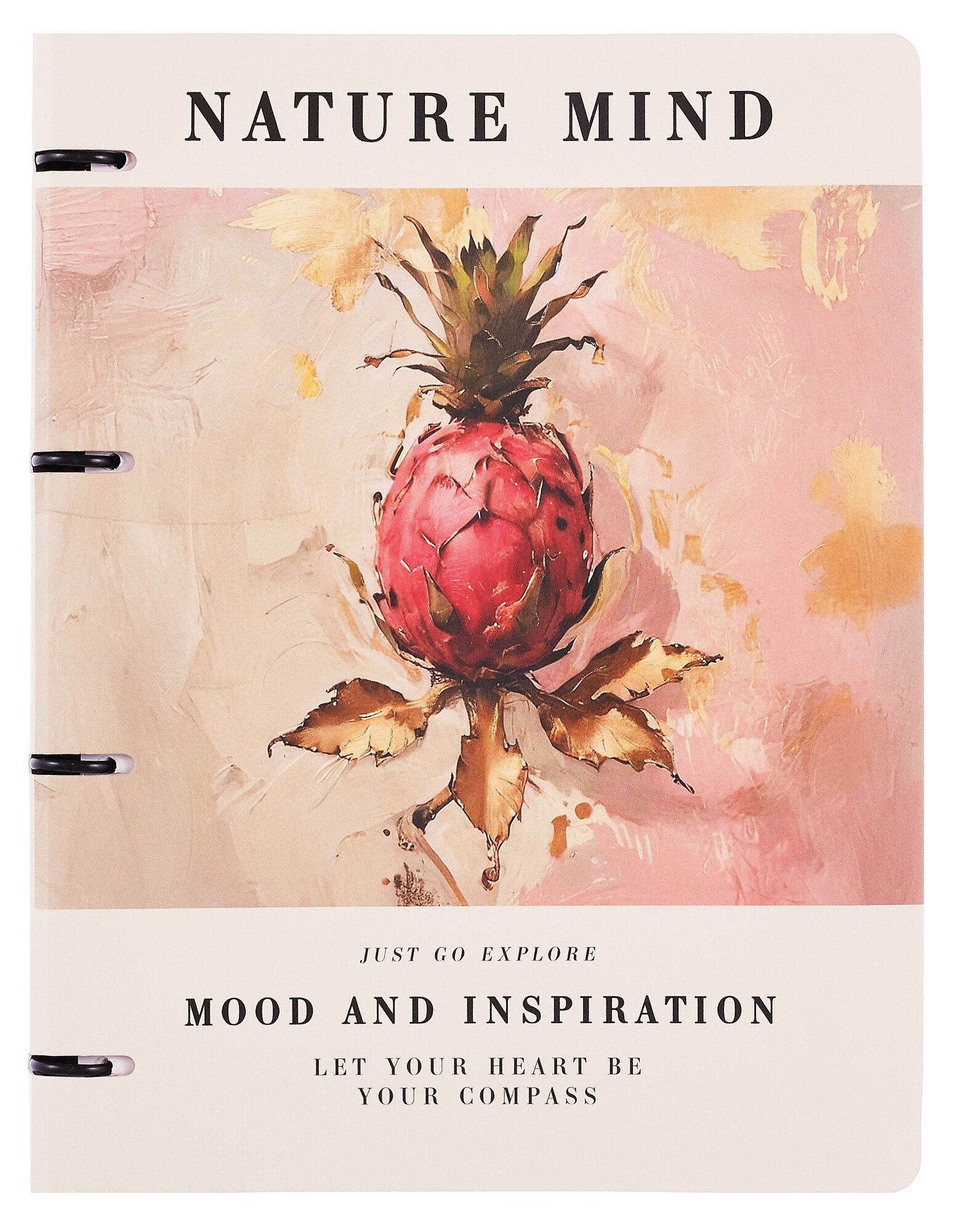 Тетрадь А4 120л кл. "JANE. Nature Mind" на кольцах, карт. обл, мат. ламинация, тиснение фольгой