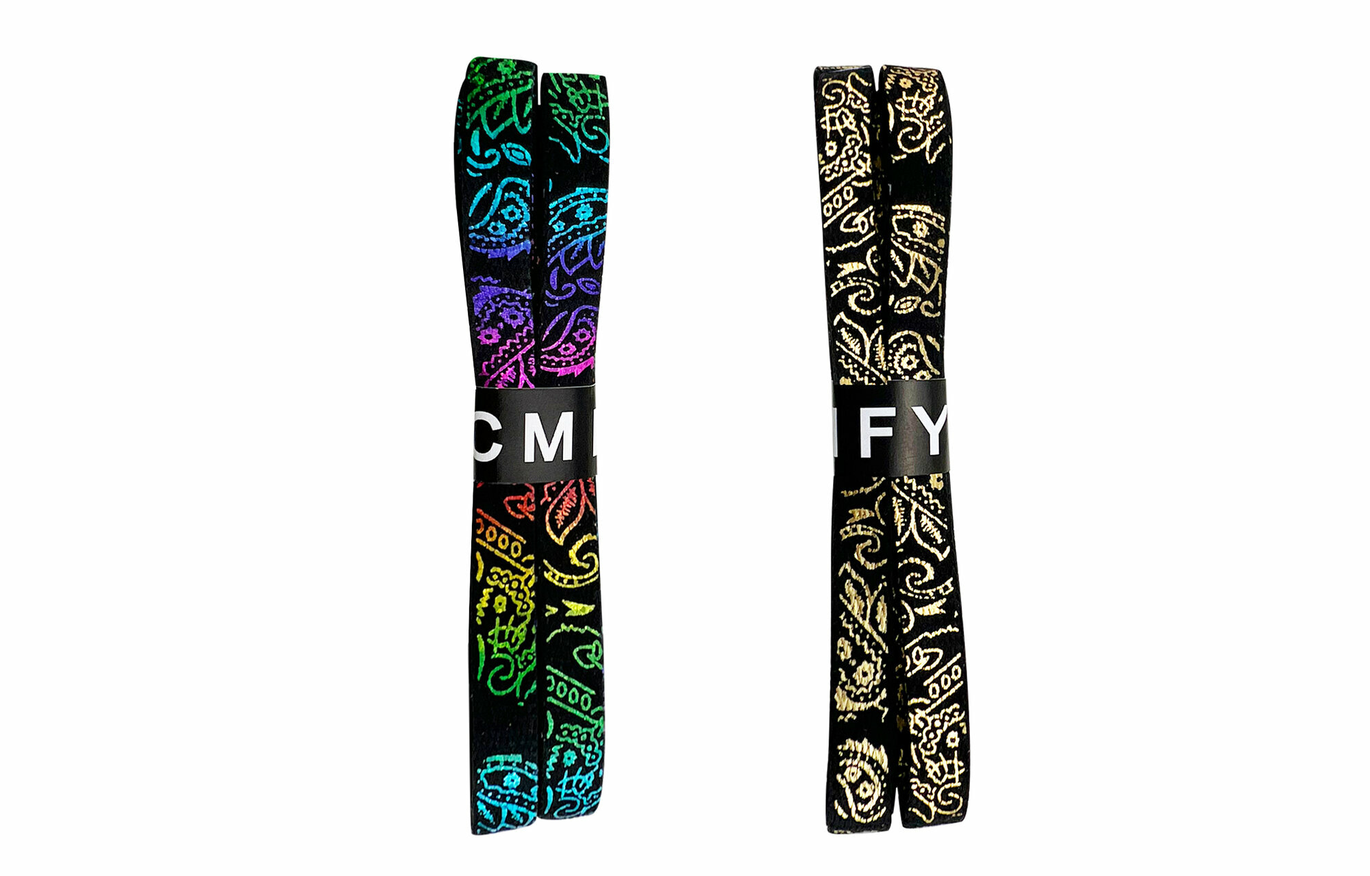 Шнурки унисекс CMFY 4949970, 160CM, Dazzling Color, Black Gold