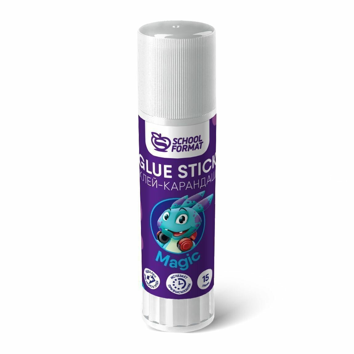 Клей-карандаш "Schoolformat", PVP, гель, универсальный, исчезающий, 15 гр