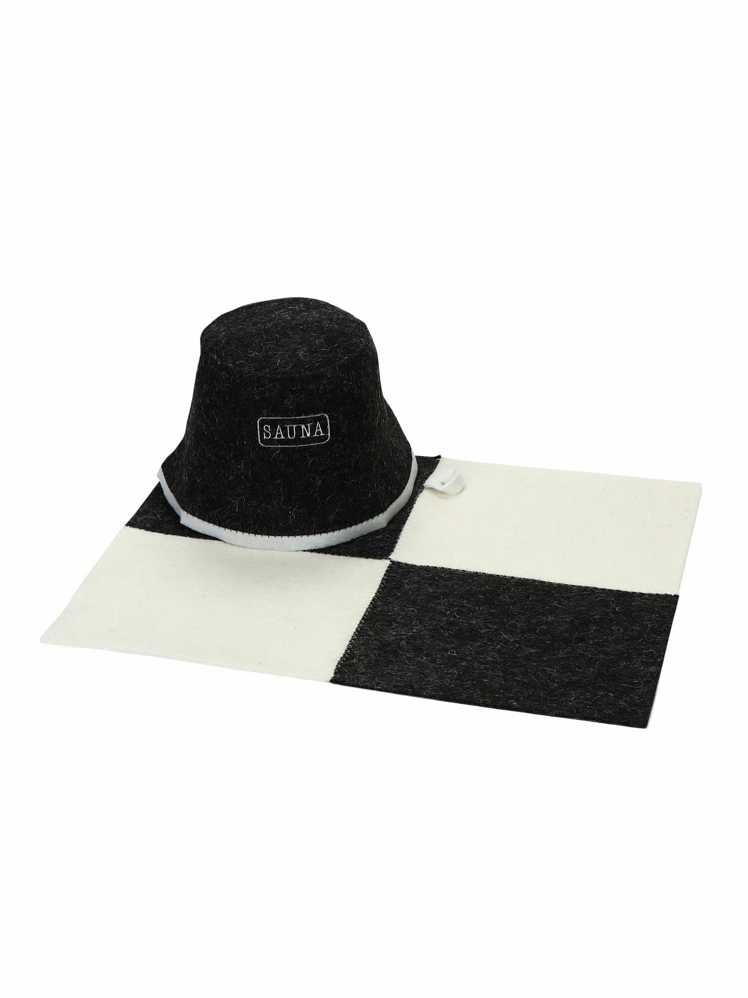 Набор для бани, 1 шт. в пакете Сауна (шапка, коврик)