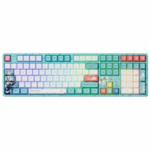 Akko 5108B Plus Hatsune Miku V3 Piano Pro, зеленый, игровая беспроводная клавиатура