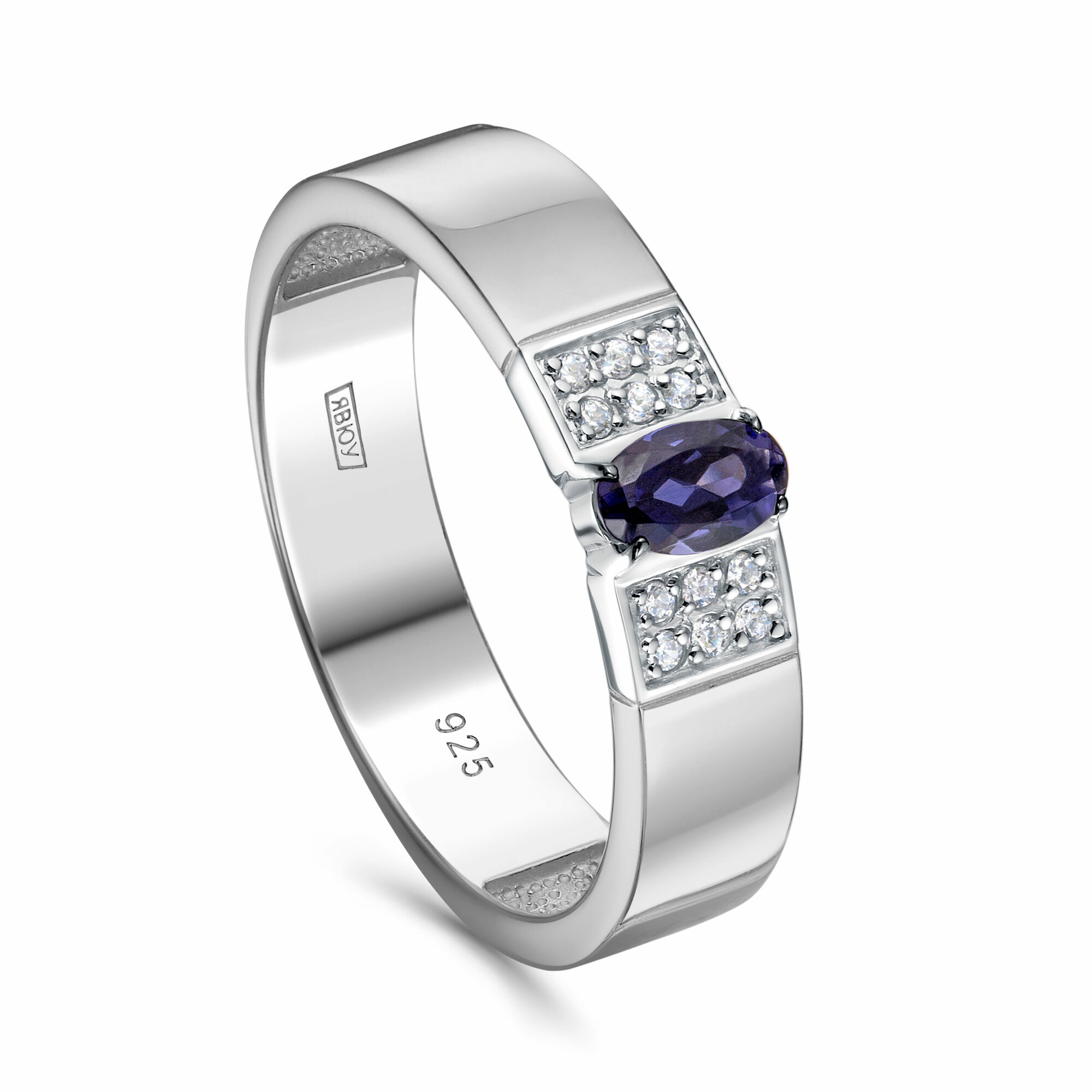 Кольцо, серебро, 925 проба, фианит