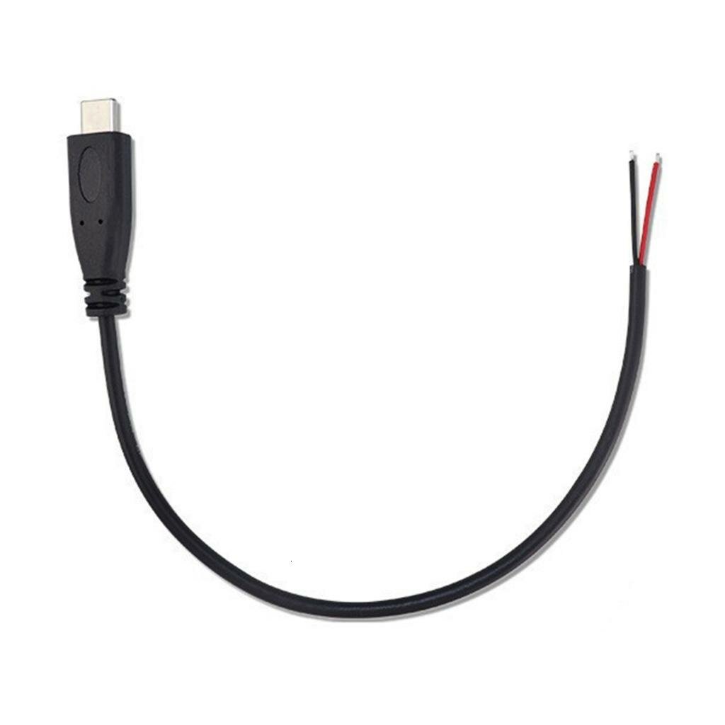 Кабель USB C Male 2Pin, удлинительный, Open End, 5V 3A, для устройств, светодиодов, роутеров, ремонта, 1m - прямая голова