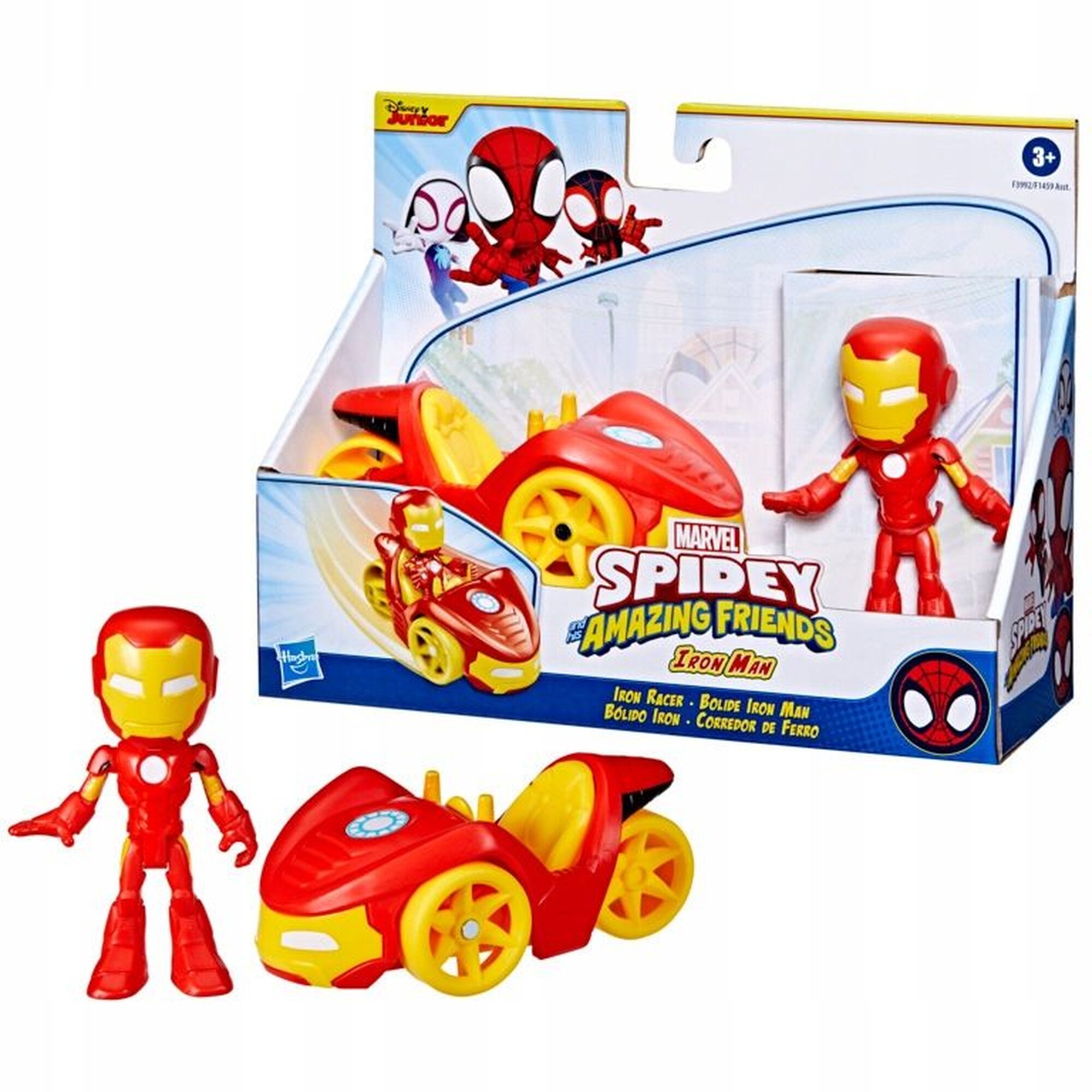 Фигурки Hasbro Spidey Amazing Friends - Паук и суперприятели/ Железный Человек + автомобиль - Хасбро Марвел F3992