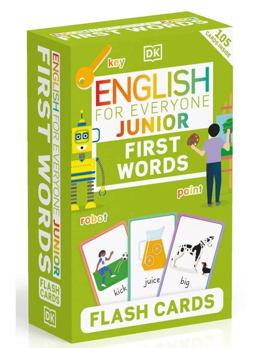 English for Everyone Junior First Words Flash Cards | В DK мы верим в силу открытий.