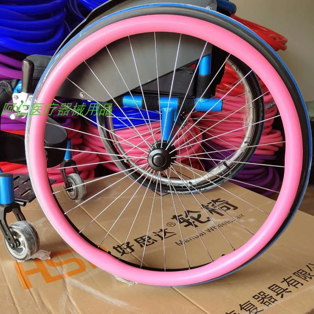 Противоскользящая ручная инвалидная коляска Lunyou Aren Розовый