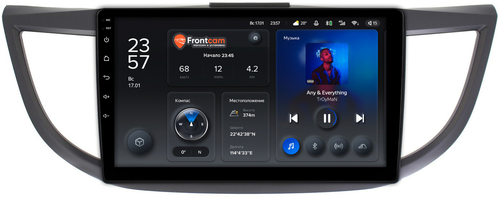 Штатная магнитола Teyes X1 WIFI 2/32 10" RM-1012 Honda CR-V 4 2011-2018 Android 8.1 (DSP, IPS, AHD)