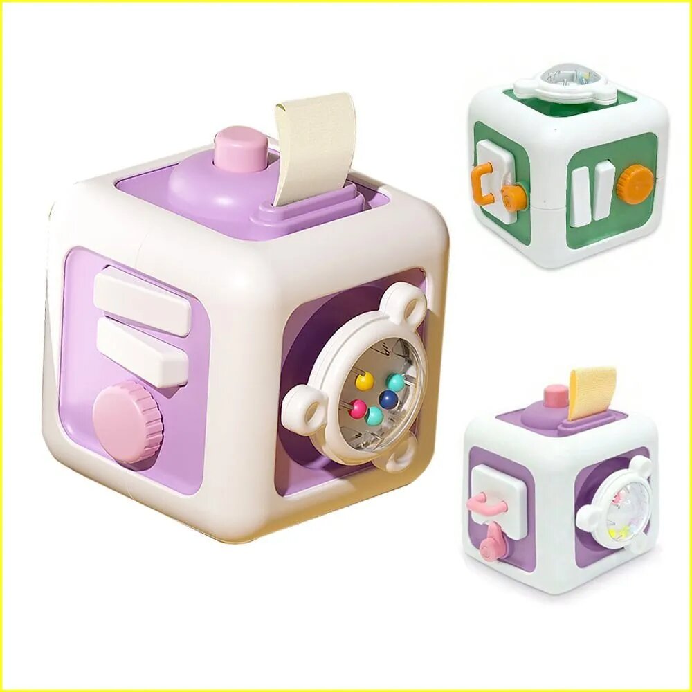 Развивающий кубик-сортер для малышей от 6 месяцев, 6 игр в 1, ABS-пластик