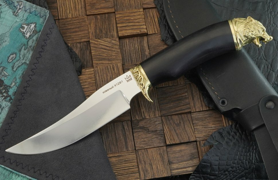 Мастерская Самойлова нож Турист-5, сталь Х12Ф1, литье волк, рукоять граб