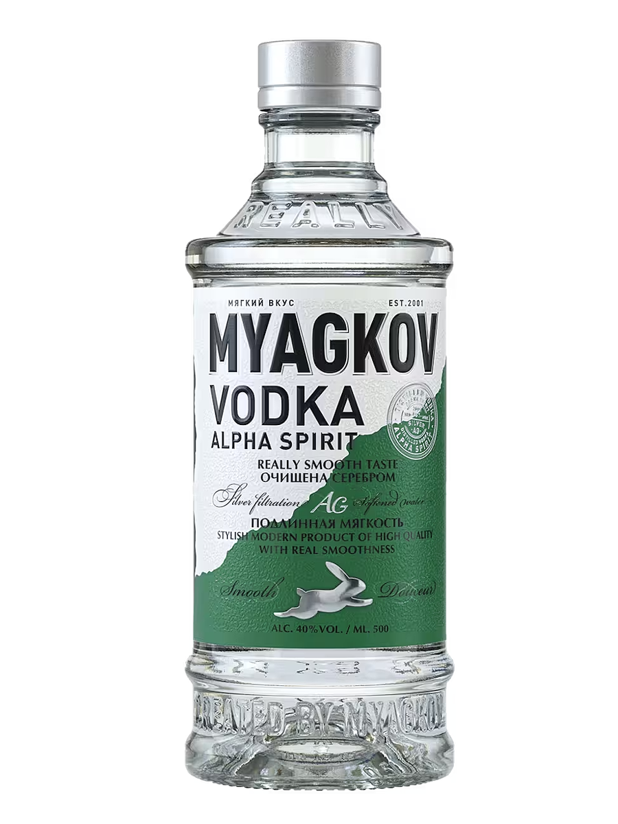 Водка Мягков Альфа 0,5 л, классическая, крепость 40%, Россия