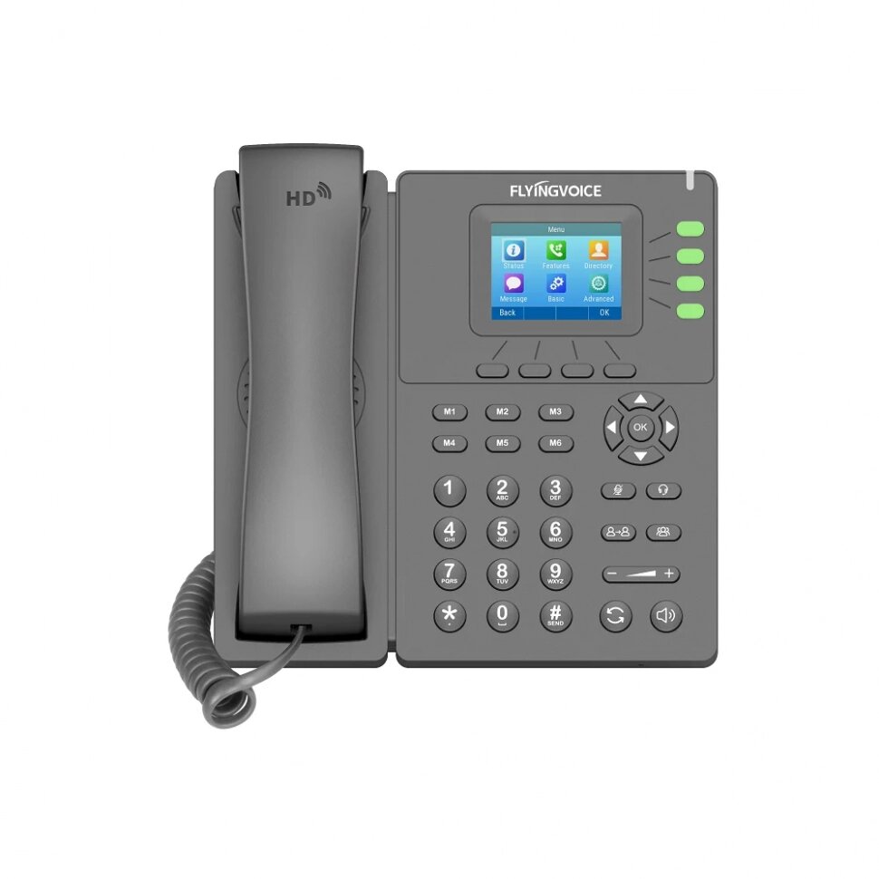 IP телефон FlyingVoice P21, 4 SIP-аккаунта, Wi-Fi 2,4 ГГц, USB 2.0, блок питания