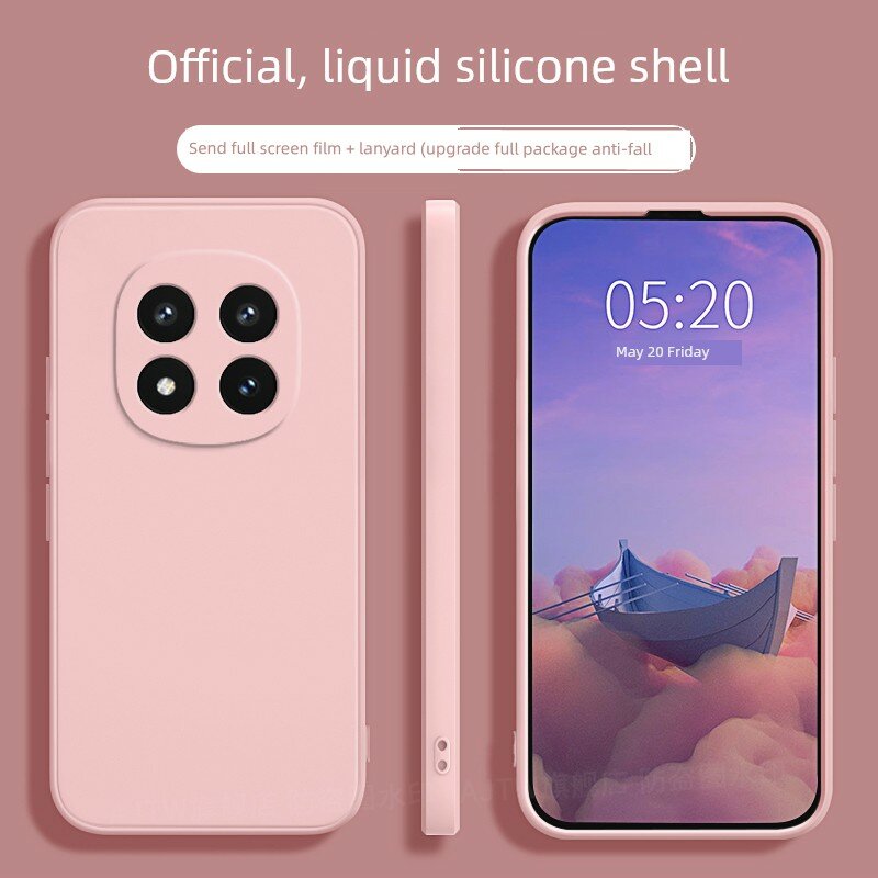 Чехол для Redmi Note 14 Pro+ из силикона с защитой от ударов, полная защита, с шнурком, розовый для подростков, премиум