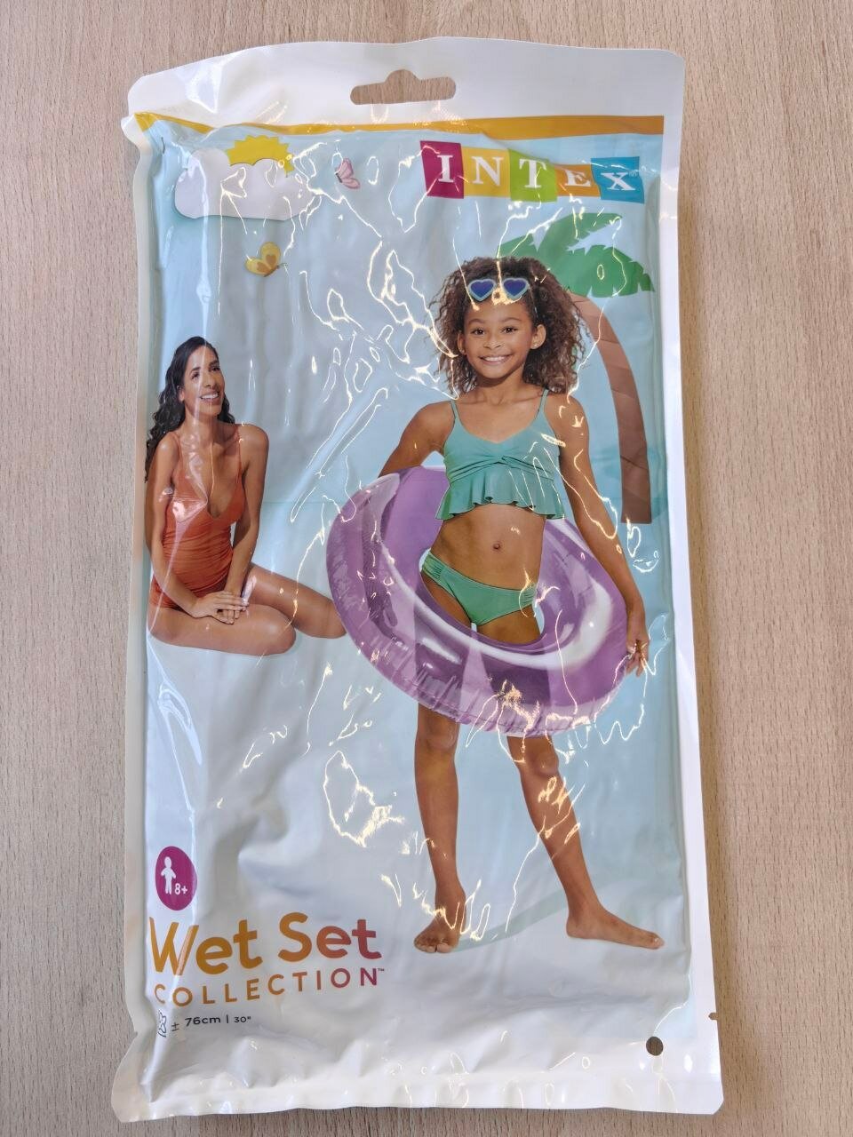 Надувной круг Intex Transparent Tubes, 76 см, сиреневый