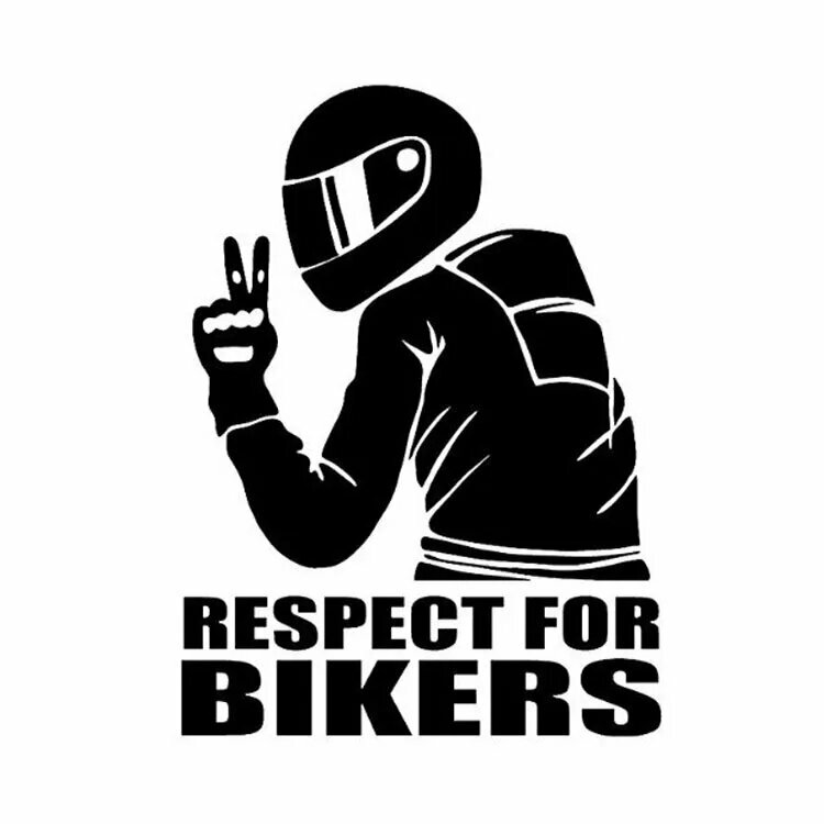 Наклейка на мотоцикл Respect для байкеров, черная