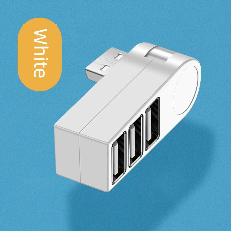 Автомобильный USB-хаб 3-портовый вращающийся адаптер белого цвета для автомобилей, USB 3.0, компактный для смартфонов и