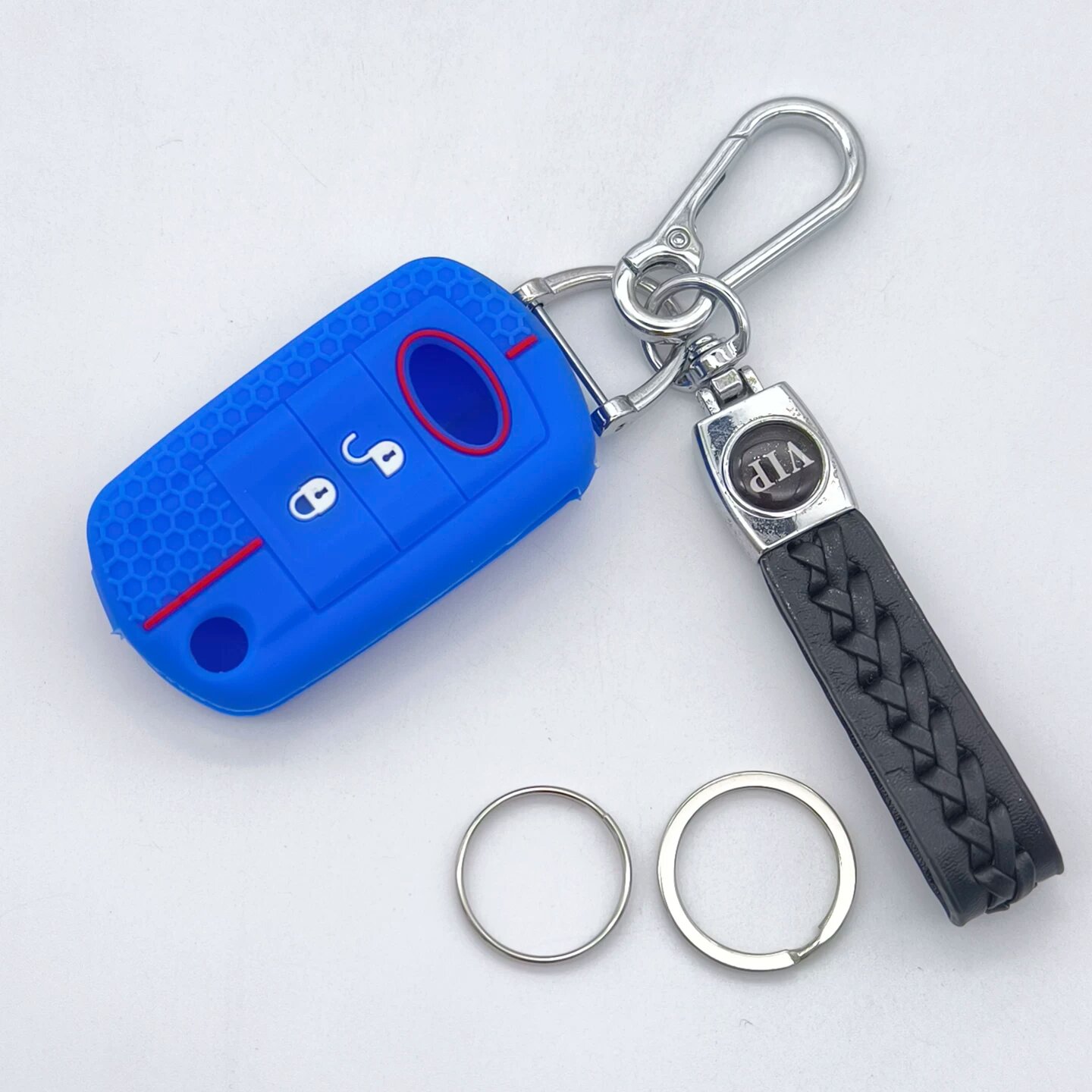 Синий силиконовый чехол для ключа с ключом VIP для Land Rover Discovery 3/4 и Range Rover Sport