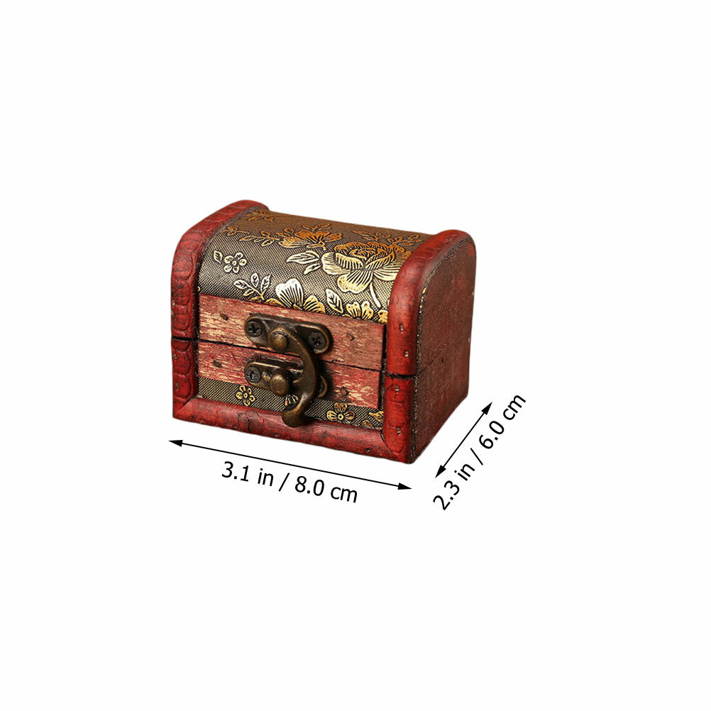 Коробка Для Ювелирных Изделий В Ретро Стиле Из Дерева 1 Шт Размер 8x6 Cm