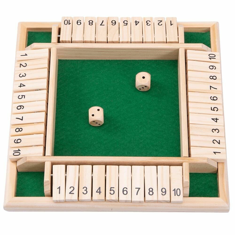 Jaques London Настольная игра в кости для 4 игроков Wooden Game Shut The Box