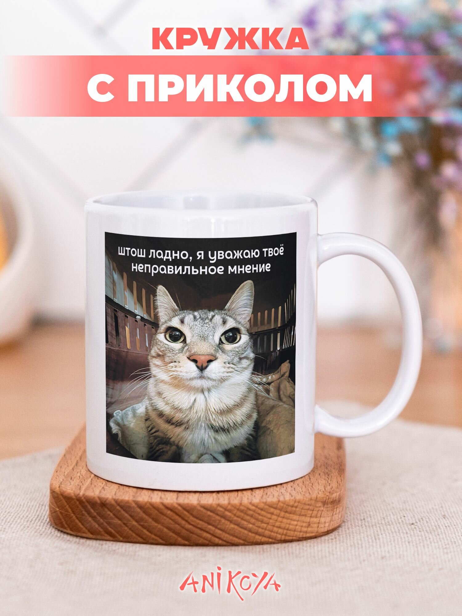 Кружка подарочная мем кот
