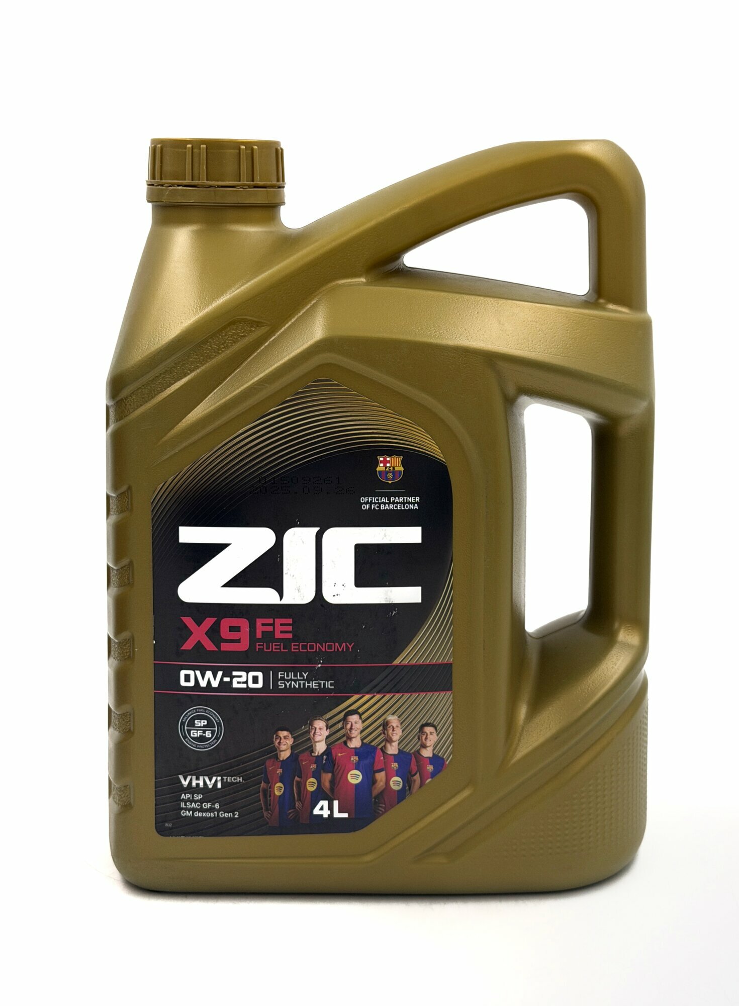 Масло моторное ZIC X9 FE 0W-20, 4 литра, синтетическое, для авто