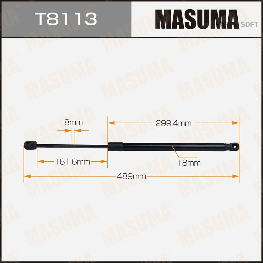 Амортизатор крышки багажника L=489 мм MASUMA T8113 | цена за 1 шт