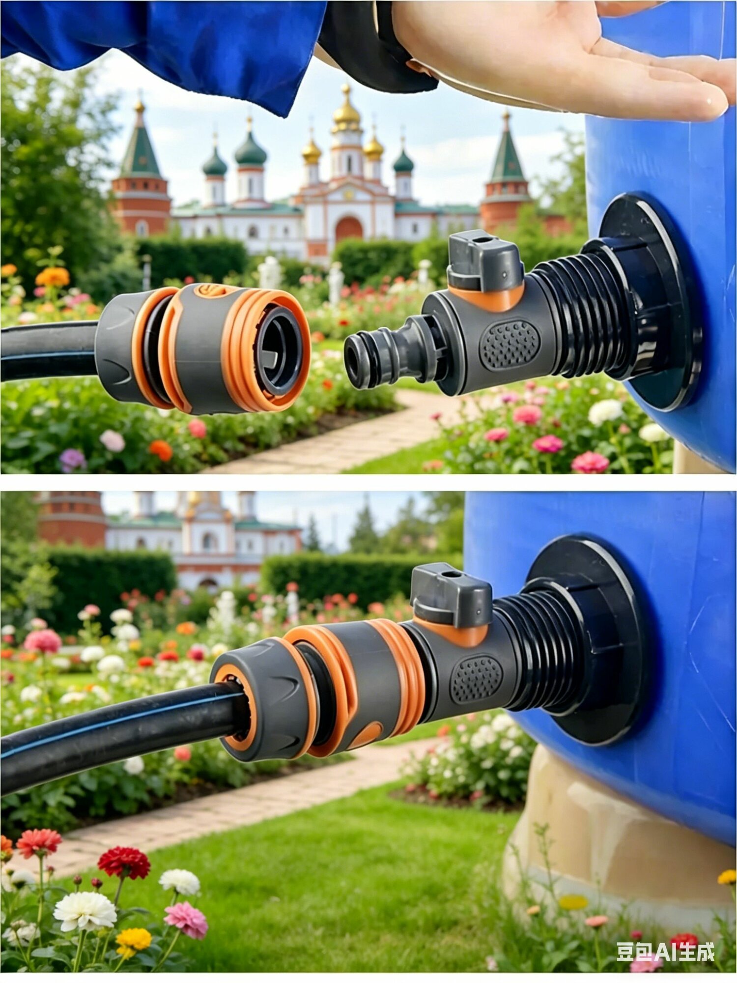 Соединитель для пластикового бака с краном для дачи