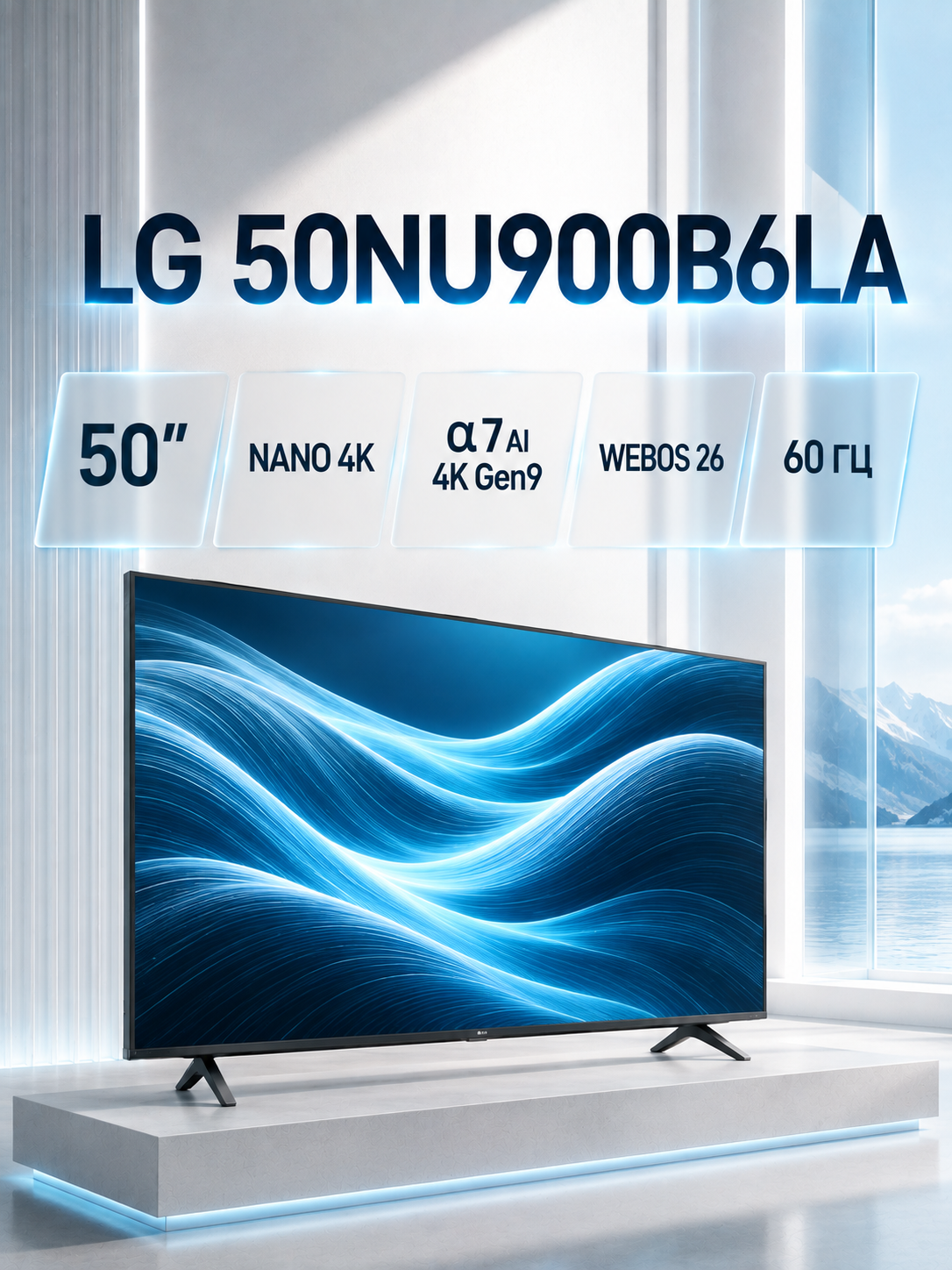 Телевизор LG диагональ 50" 50NU900B6LA. ARUG, 4К, Smart TV, черный